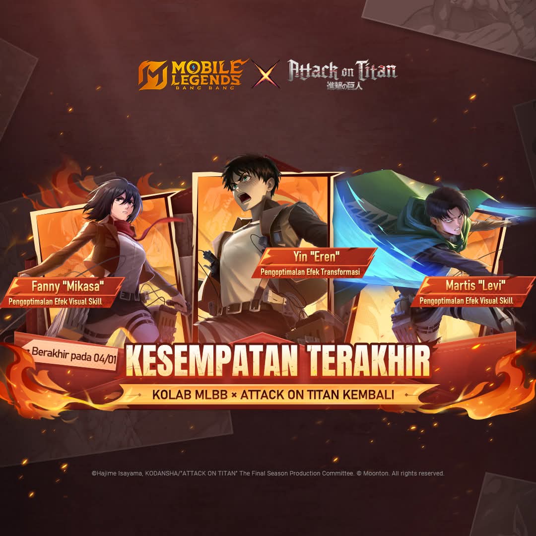 Event Kolab MLBB × Attack on Titan Segera Berakhir, Ini Daftarnya ...