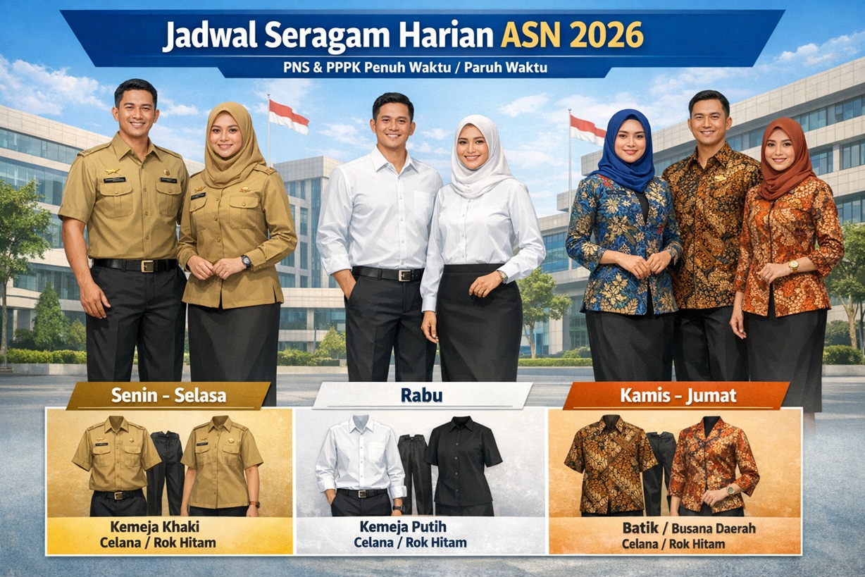 Jadwal Resmi Penggunaan Seragam ASN 2026, Berlaku untuk PNS, PPPK Penuh ...